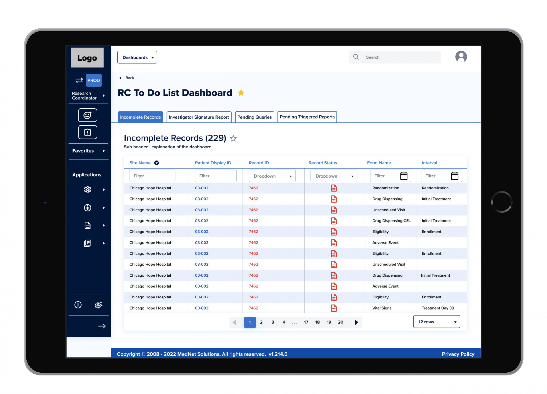 iMednet Platform Redesign