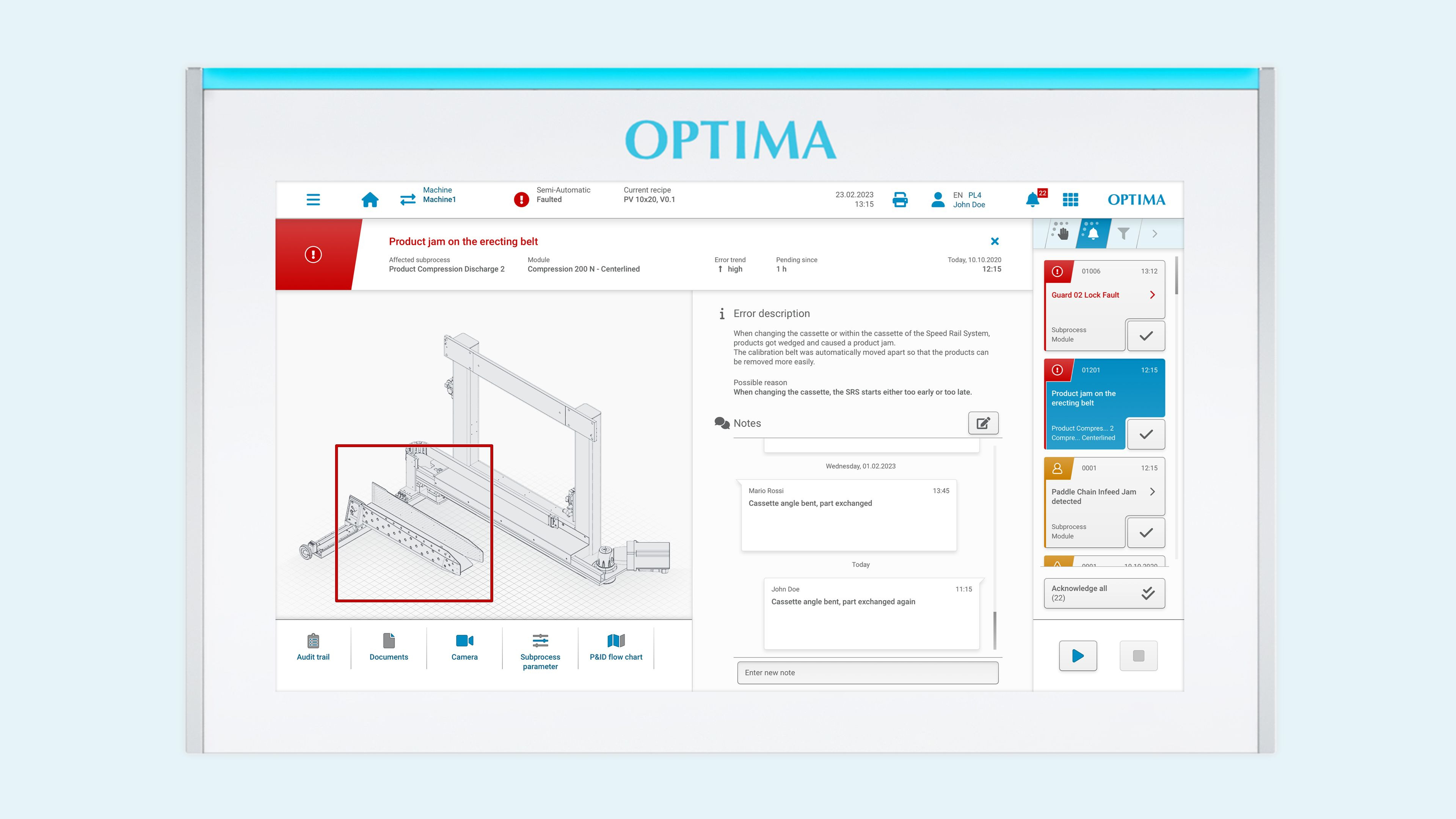 User-centered HMI for OPTIMA machines
