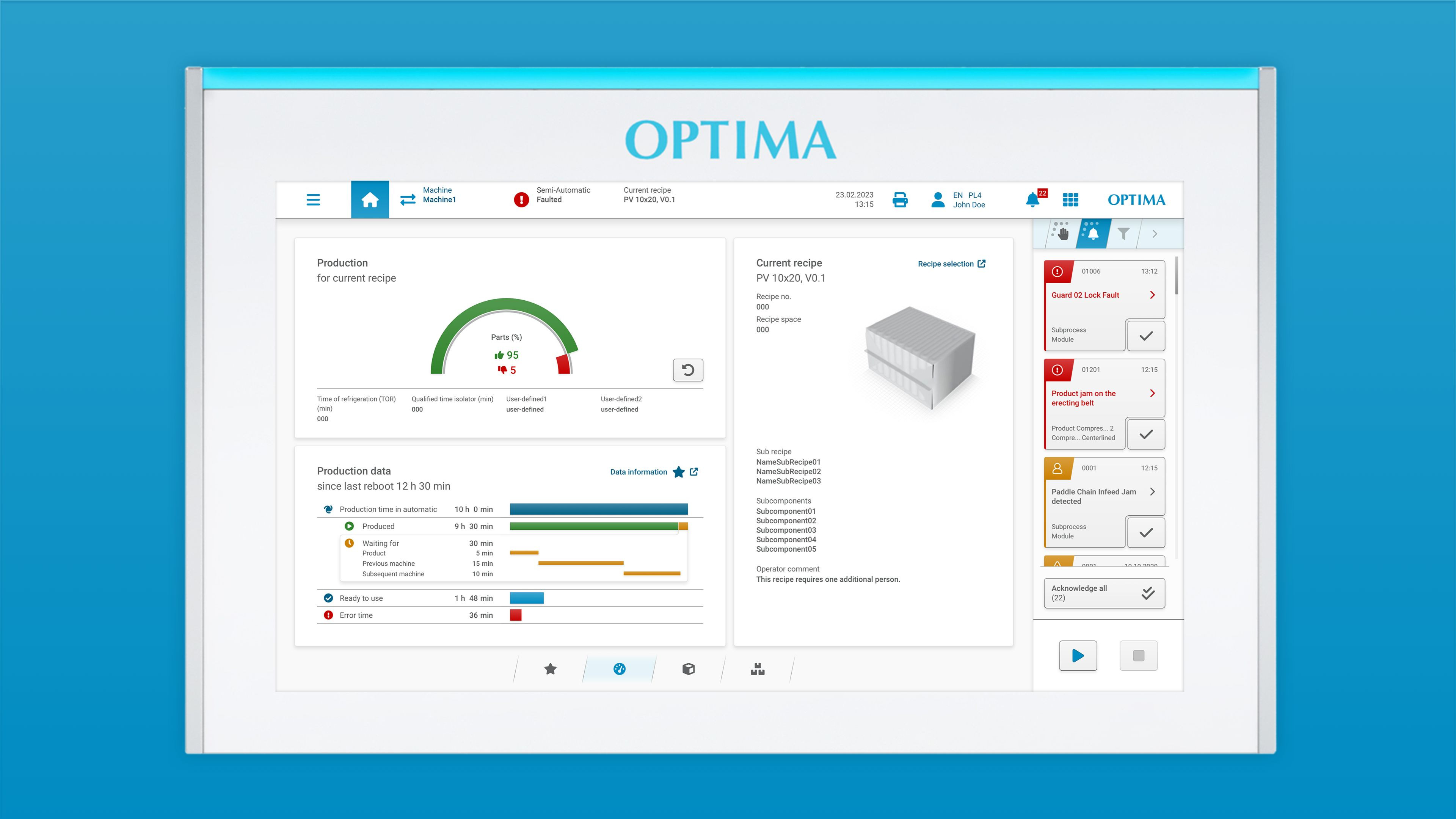User-centered HMI for OPTIMA machines