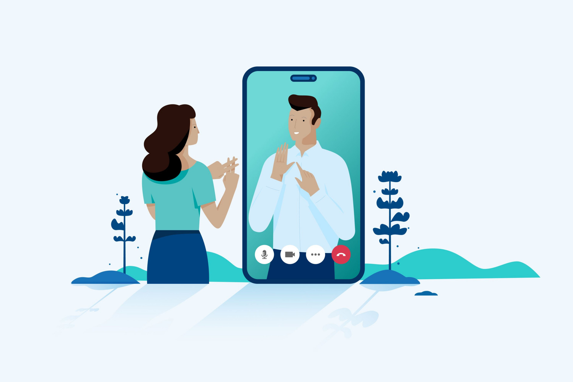 Video call with Mexican Sign Language in BBVA Line