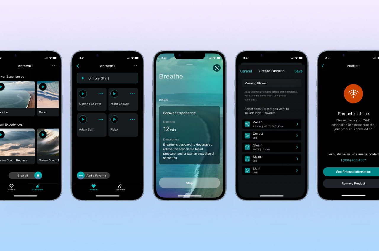 Anthem+ Shower Control Interfaces