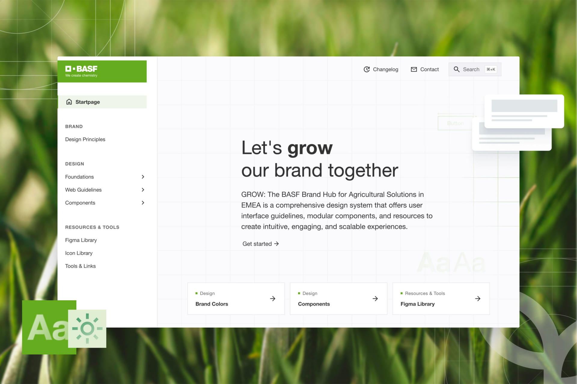 The BASF Brand Hub for agricultural solutions in EMEA / GROW Design System