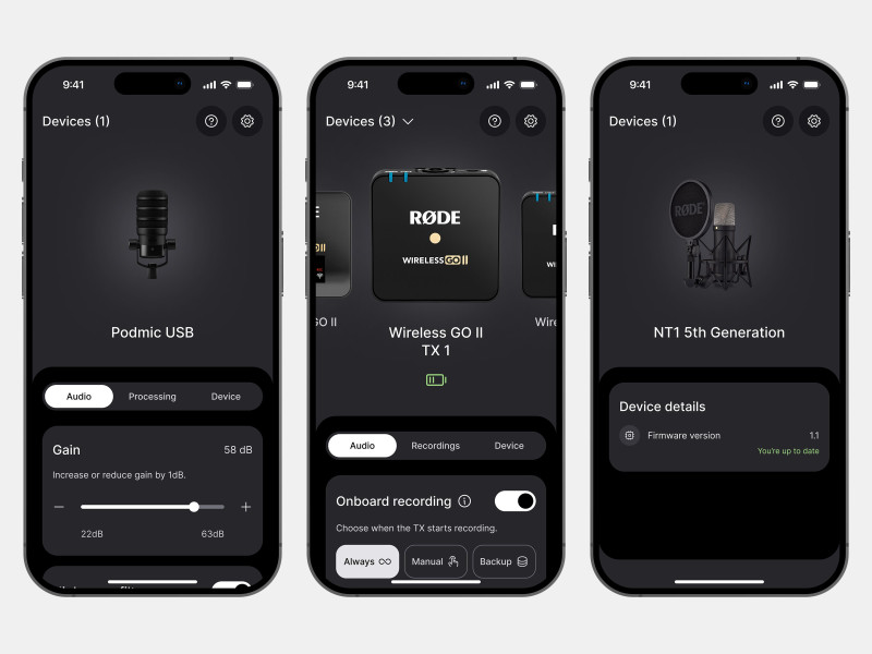 RØDE Central App redesign