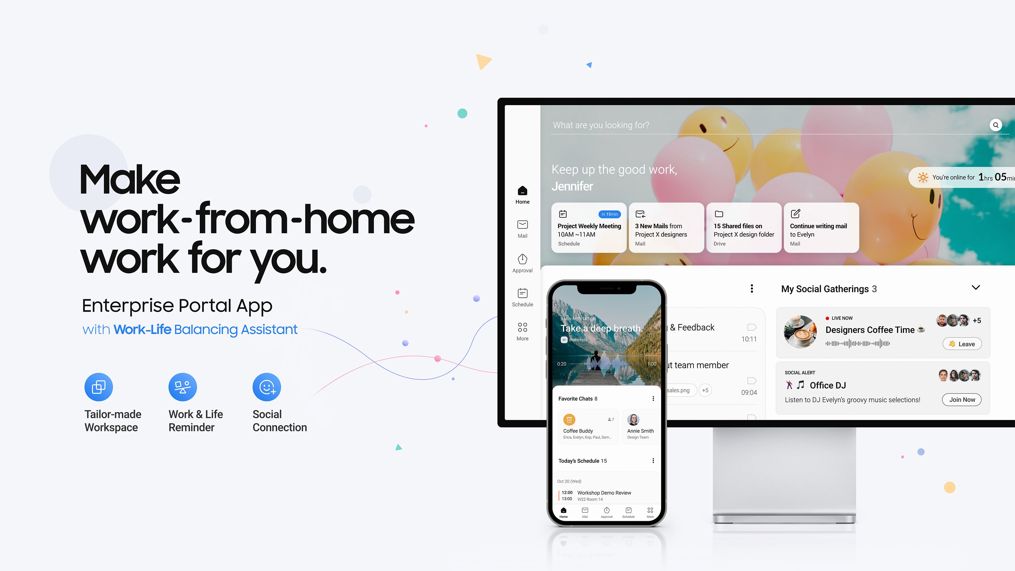 Enterprise Portal App with Work Life Balancing Assistant (for Remote ...