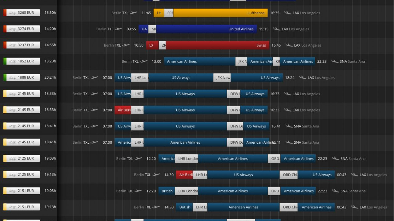 eWings.com – Software zum Buchen von Flügen