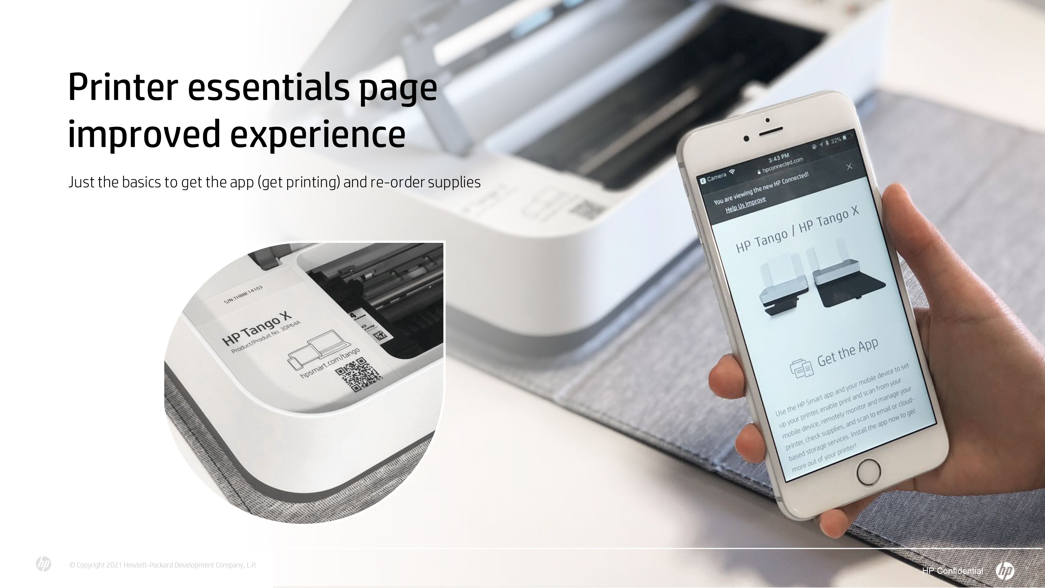 HP Tango Smart Printer Setup Experience