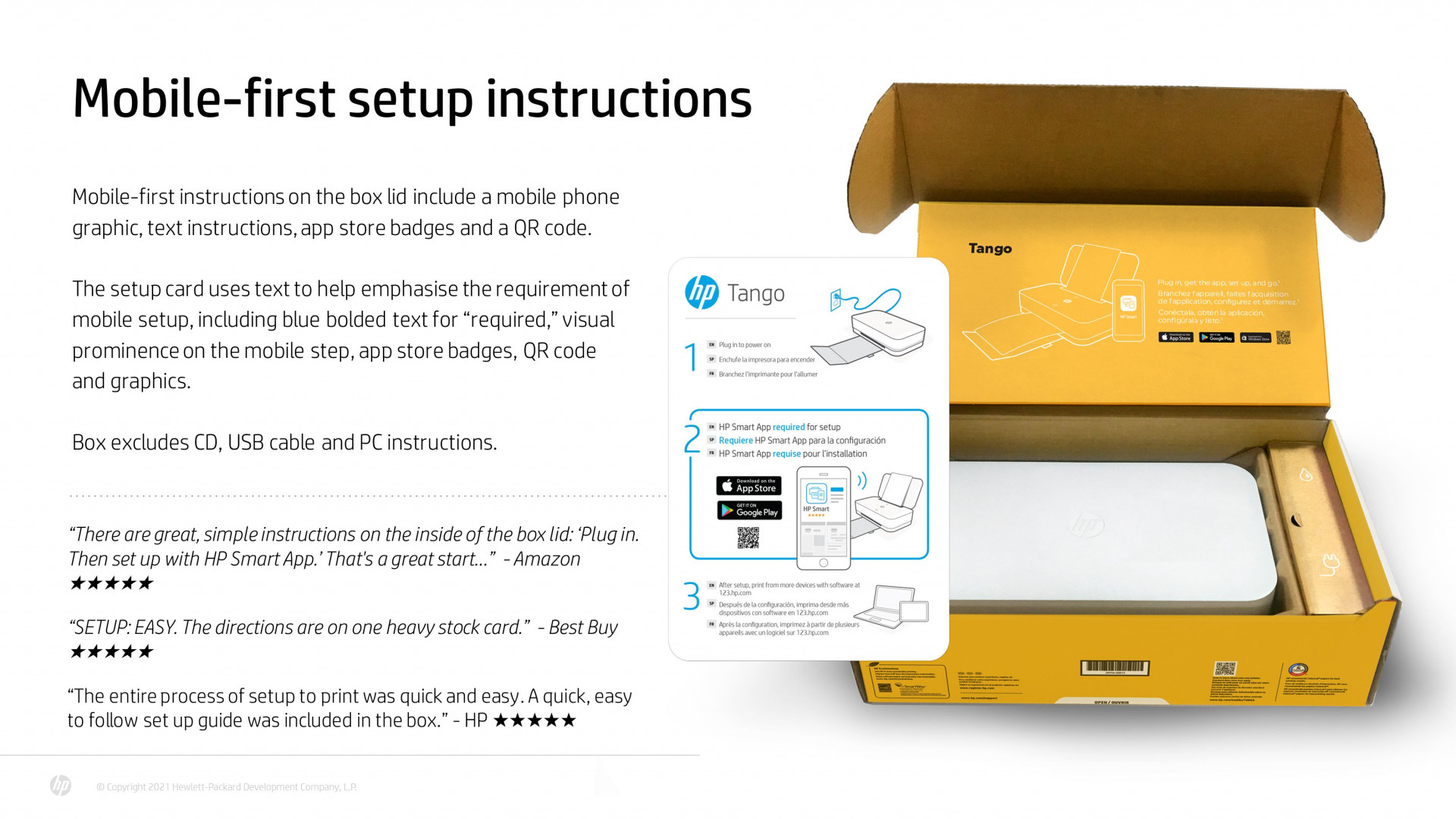 HP Tango Smart Printer Setup Experience