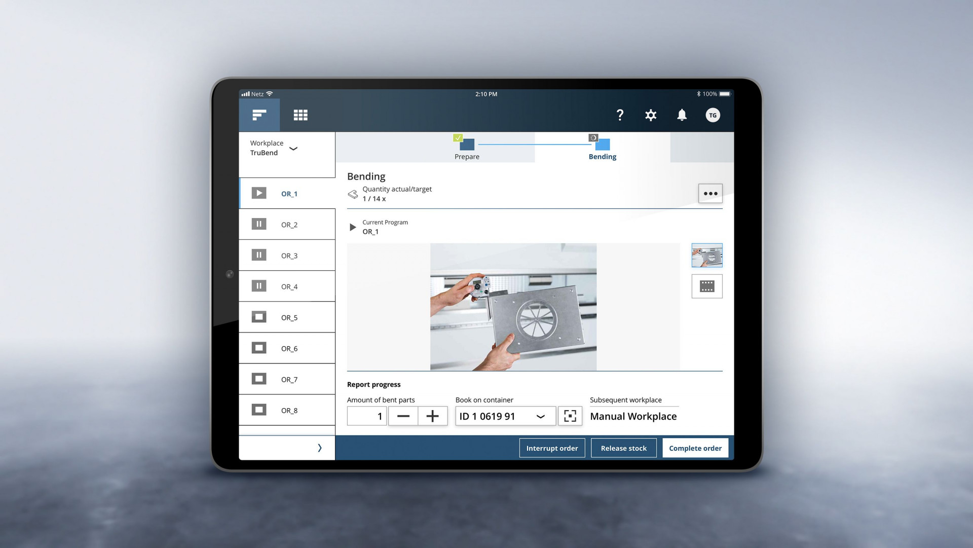 Oseon – Digital support for sheet metal production