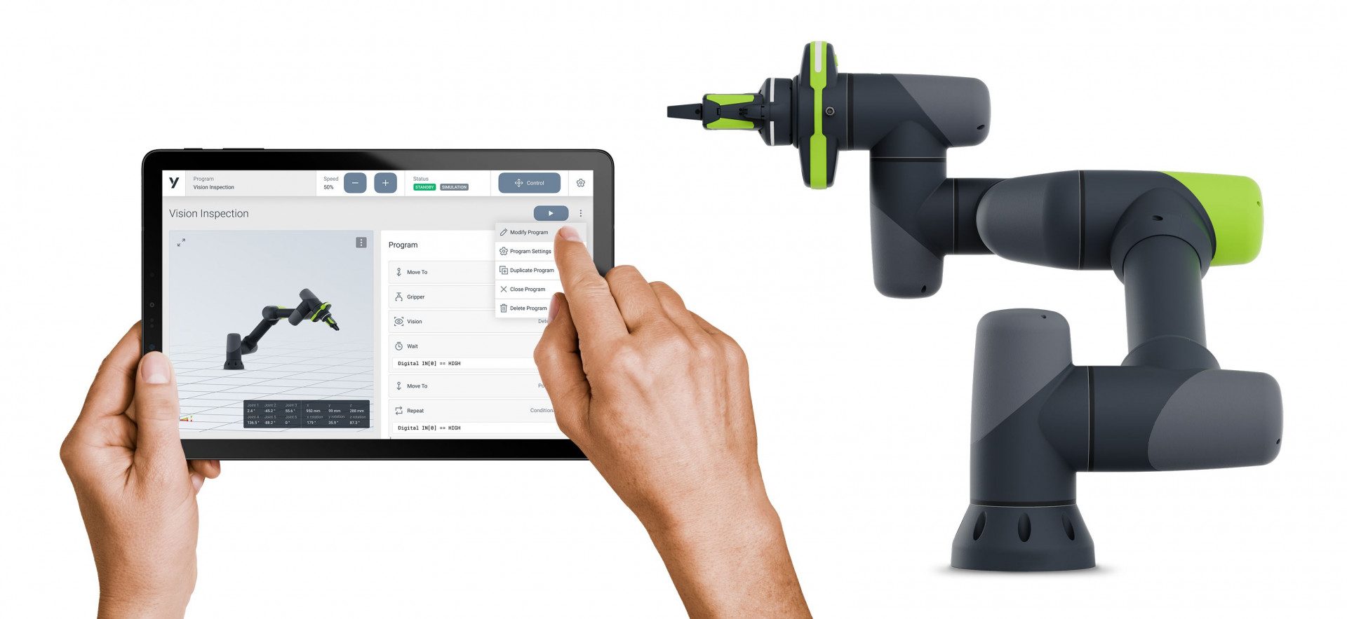 UI/UX design for the Collaborative Yuanda Robot